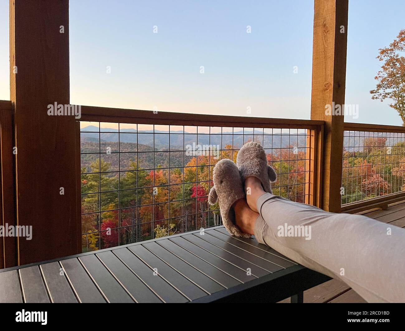 A view of the Blue Ridge Parkway in Boone, NC during the autumn fall ...