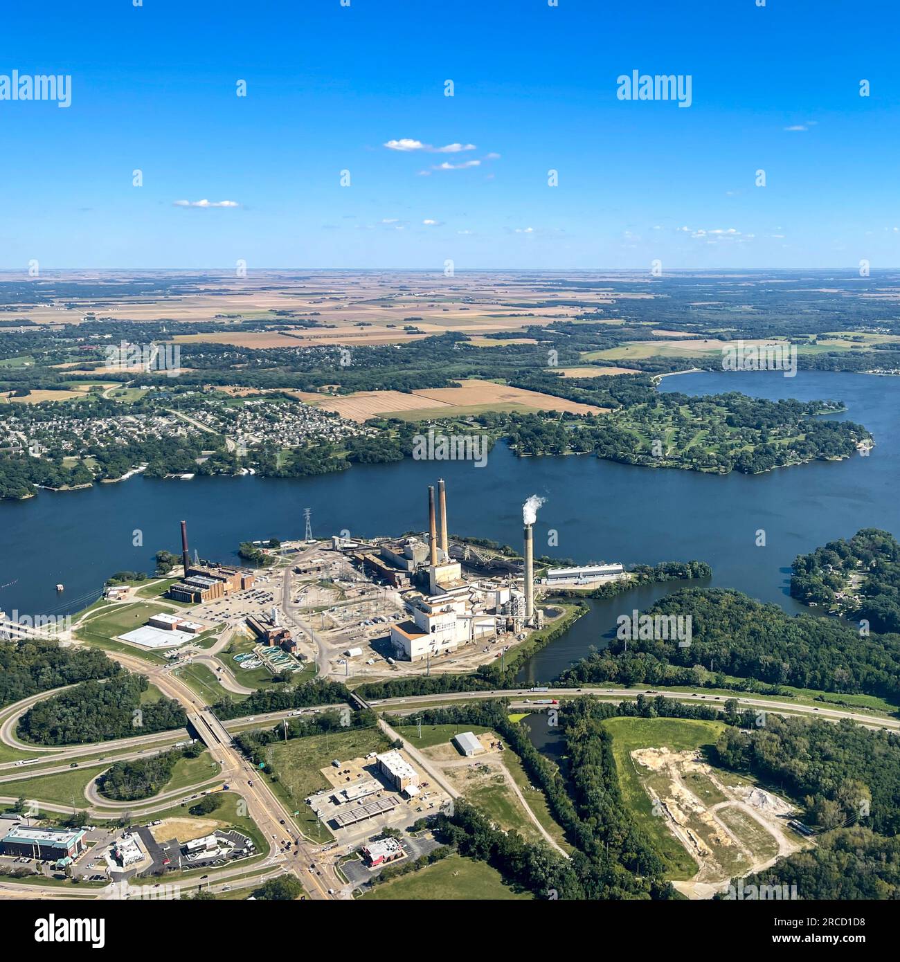 Springfield, IL USA - September 23, 2021: The power plant at Lake ...