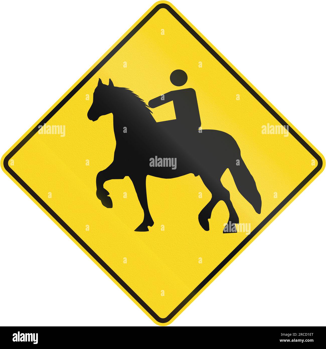 An Canadian warning traffic sign - Equestrians. This sign is used in ...