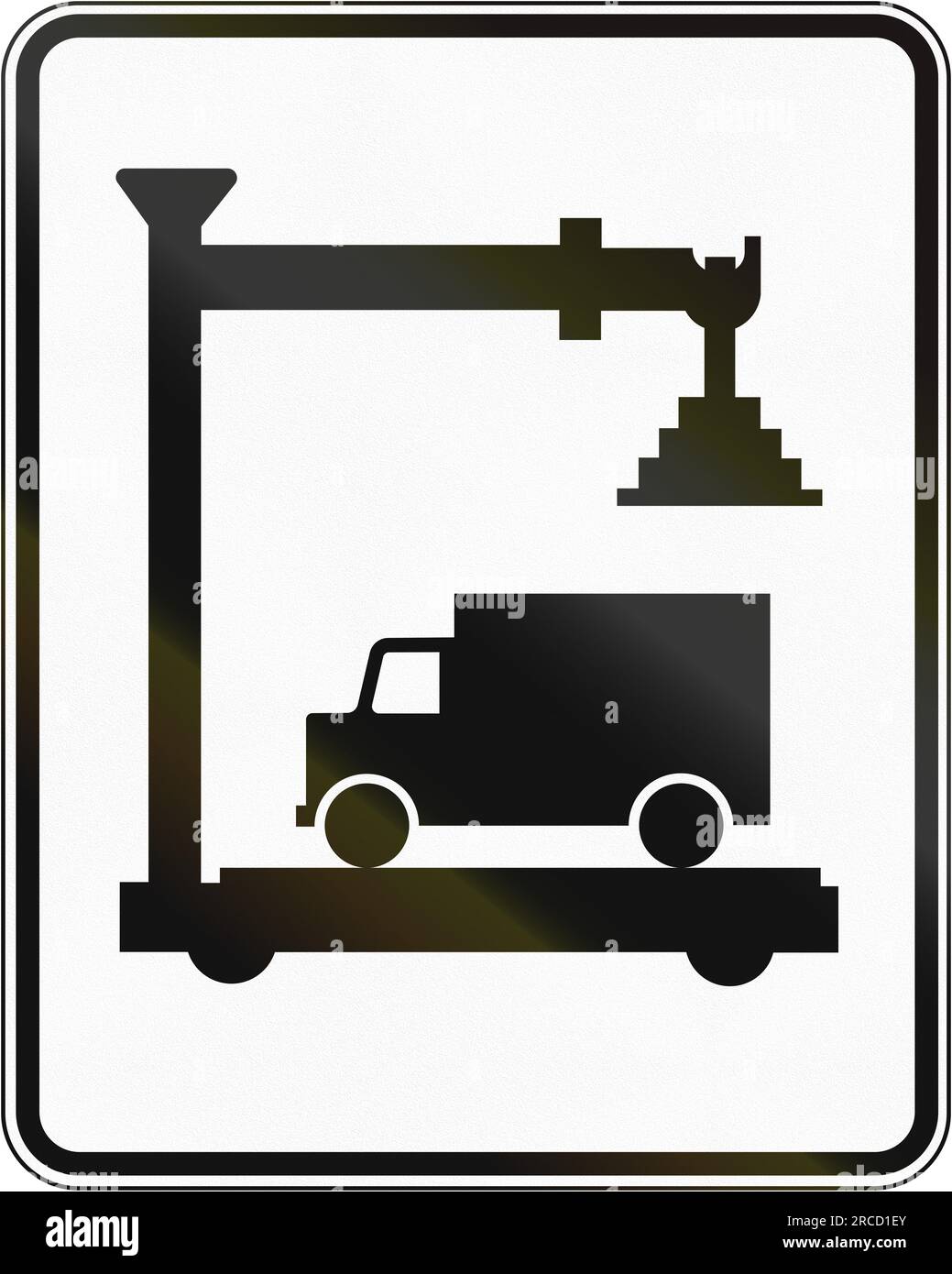 Regulatory road sign in Quebec, Canada - Weigh station Stock Photo - Alamy