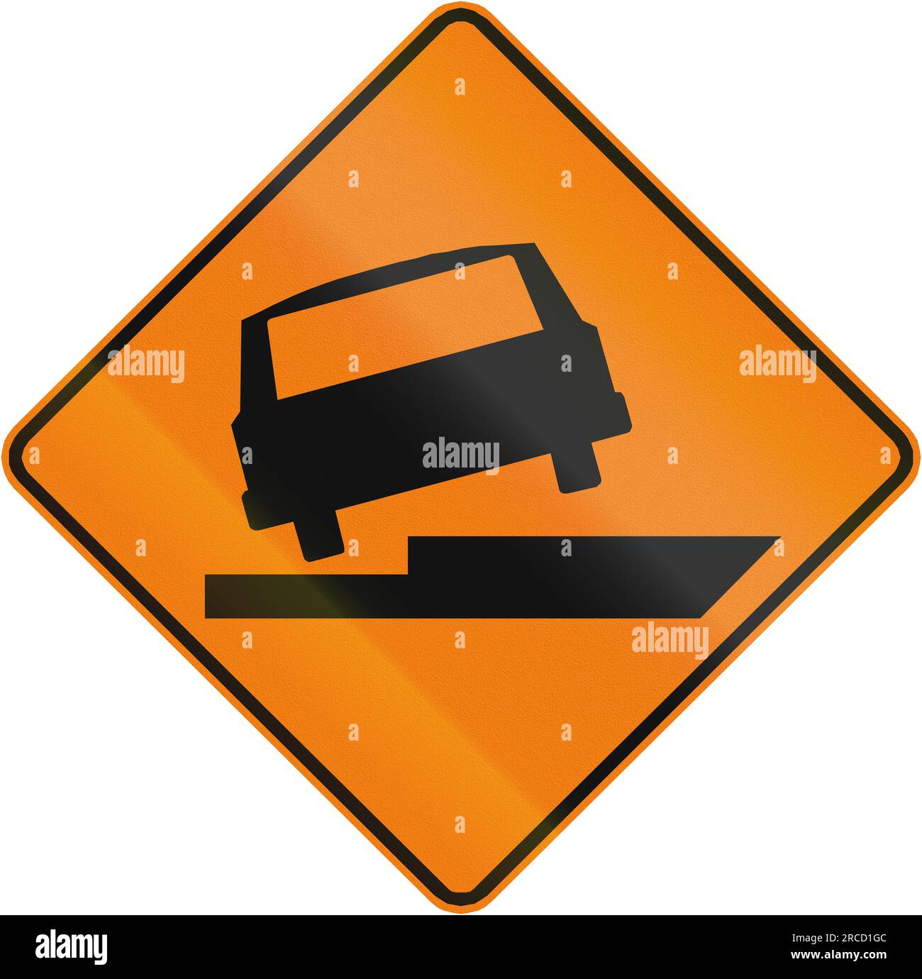 Temporary warning road sign in Canada: Uneven road. This sign is used ...