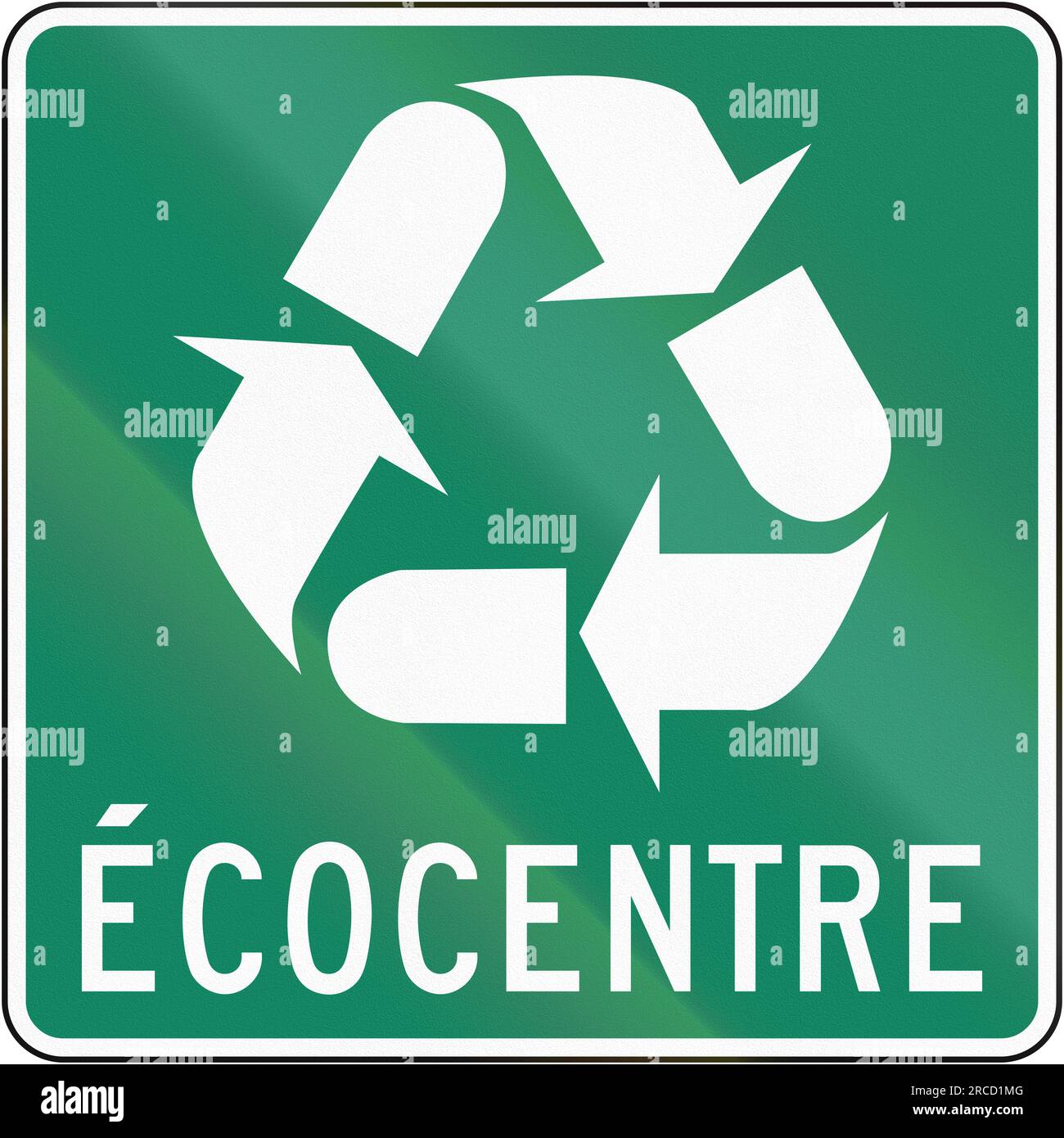 Guide and information road sign in Quebec, Canada - Recycling facility ...