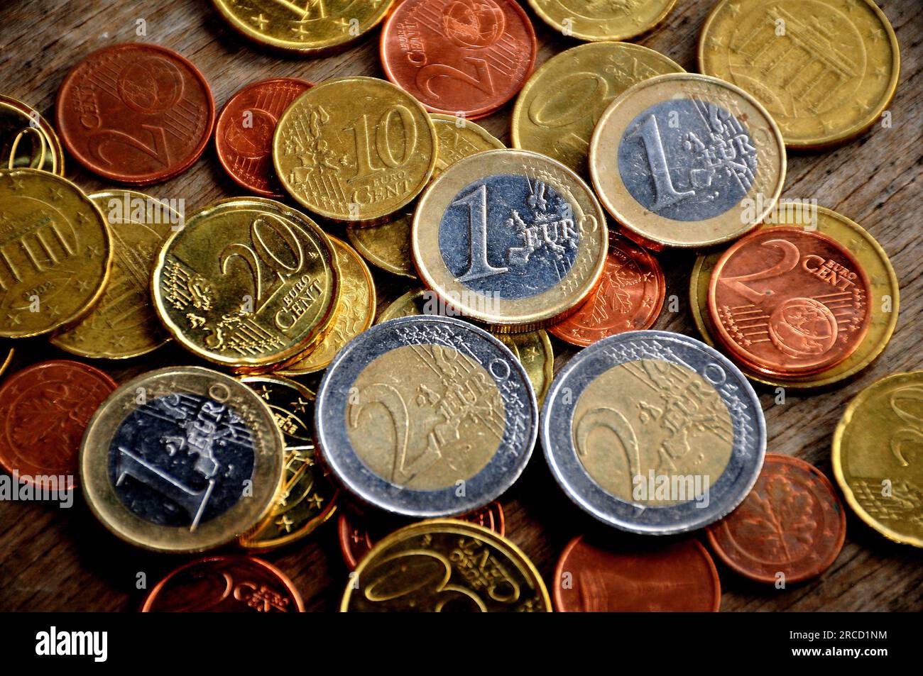 Copenhagen/Denmark/14 July 2023/Euro coins money in Kastrup danish ...