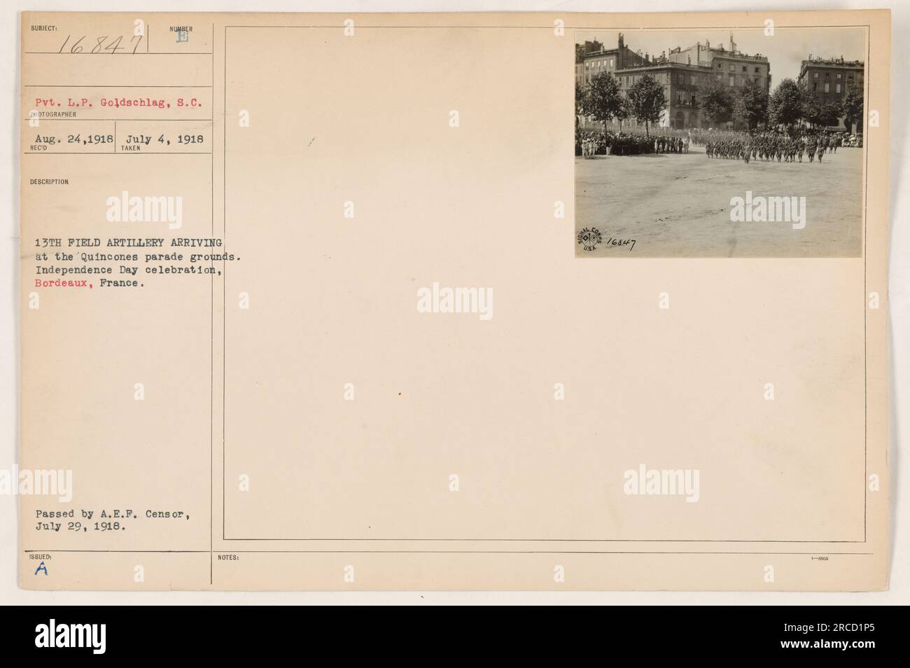 "Private L.P. Goldschlag from the Signal Corps captured this photograph ...