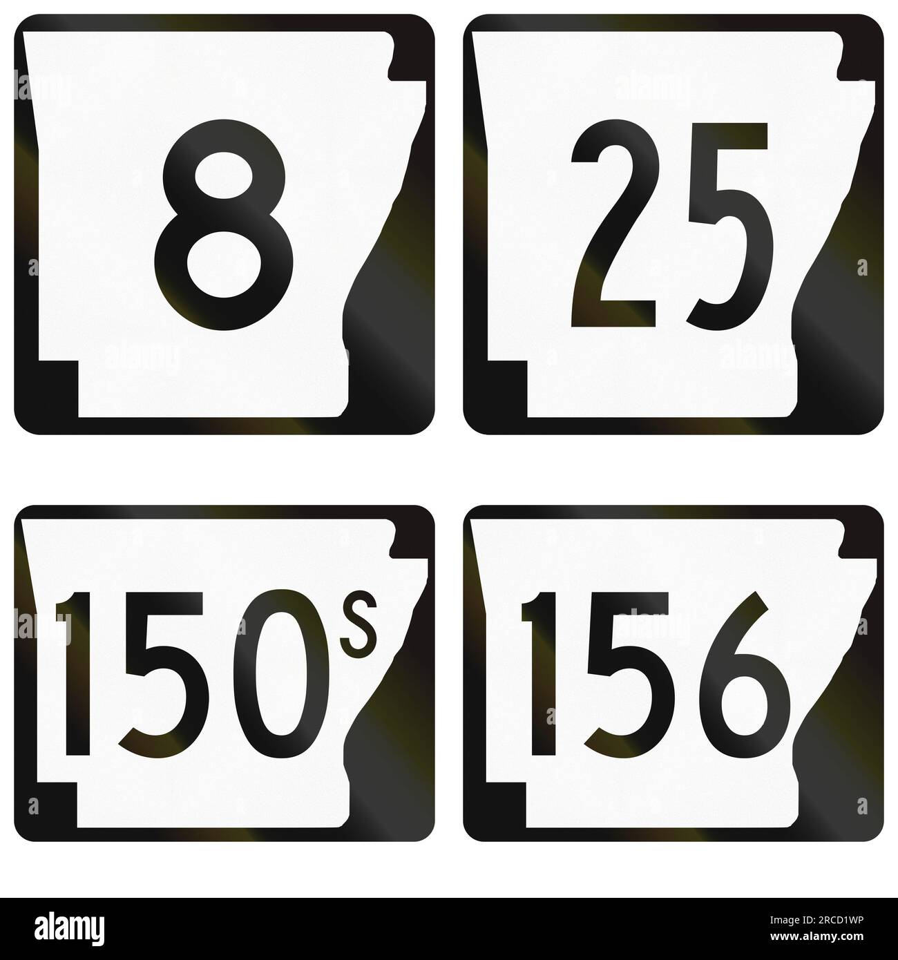 Highway signs on route Cut Out Stock Images & Pictures - Alamy