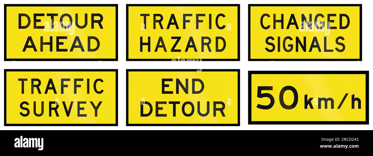 Traffic detour sign on Cut Out Stock Images & Pictures - Alamy