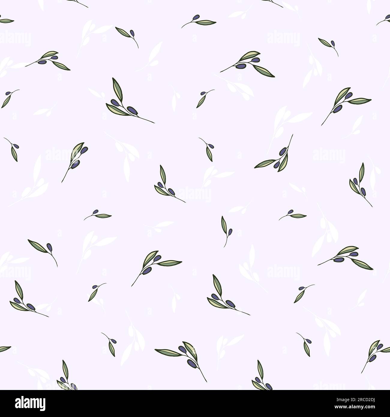 Olive leaves hand drawn leaves seamless pattern for textile Stock ...