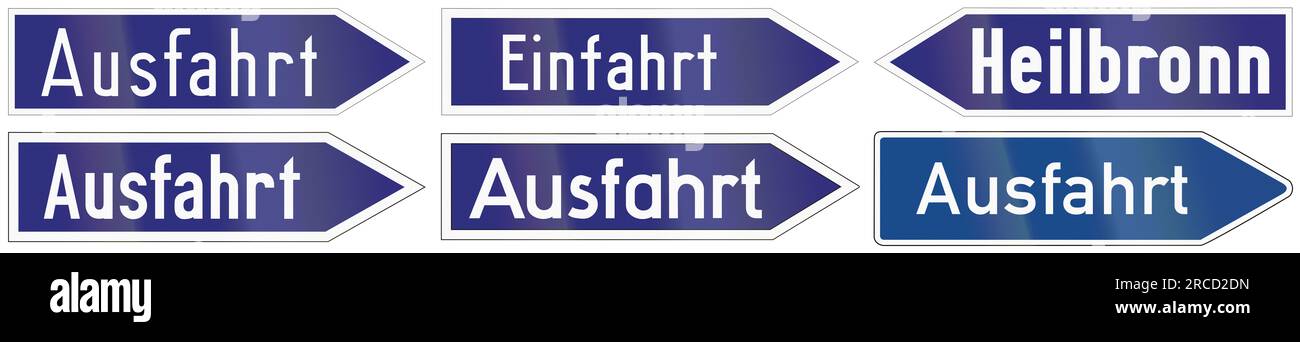 Highway Exit And Entry Signs In Germany Stock Photo - Alamy