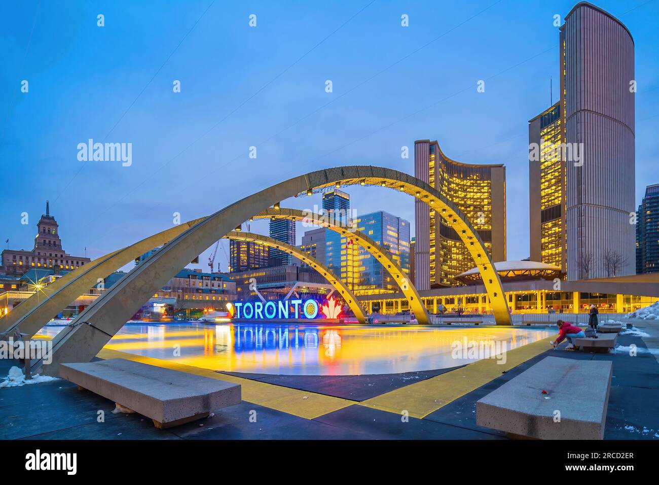 Downtown Toronto City skyline, cityscape of Ontario, Canada at twilight ...