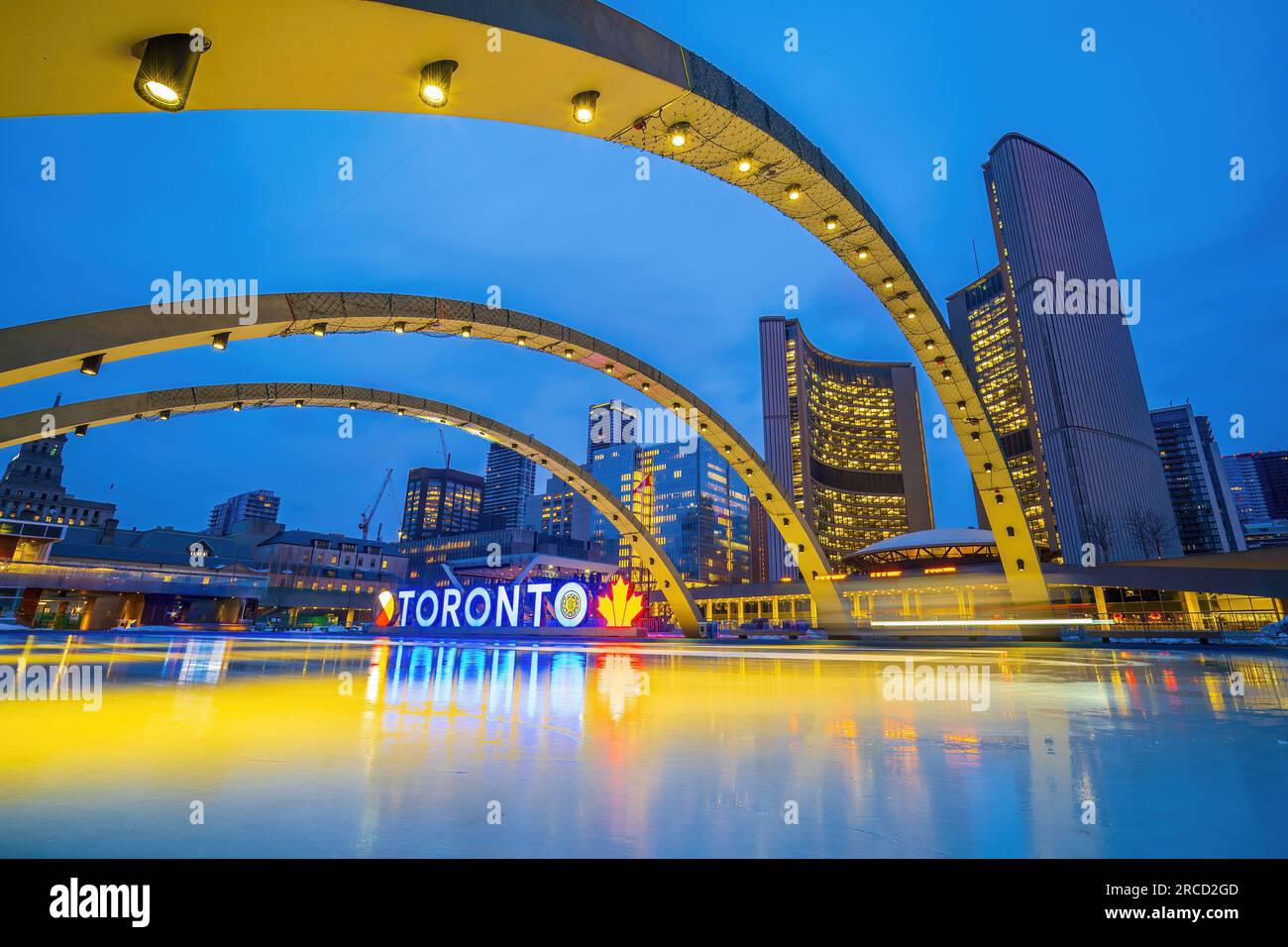 Downtown Toronto City skyline, cityscape of Ontario Canada at night ...