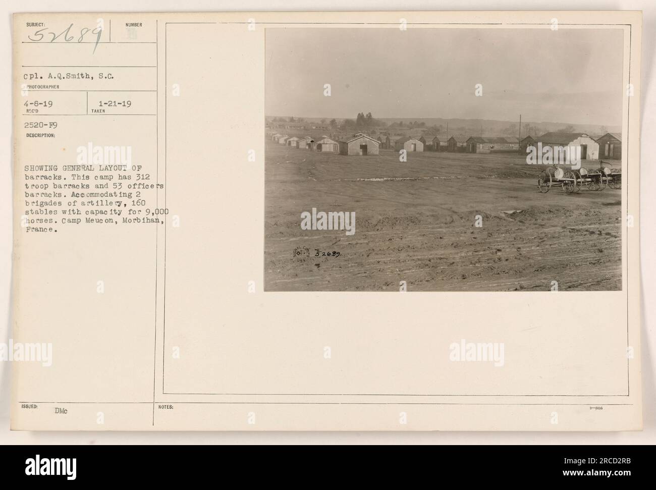"General layout of barracks in Camp Meucon, Morbihan, France during ...