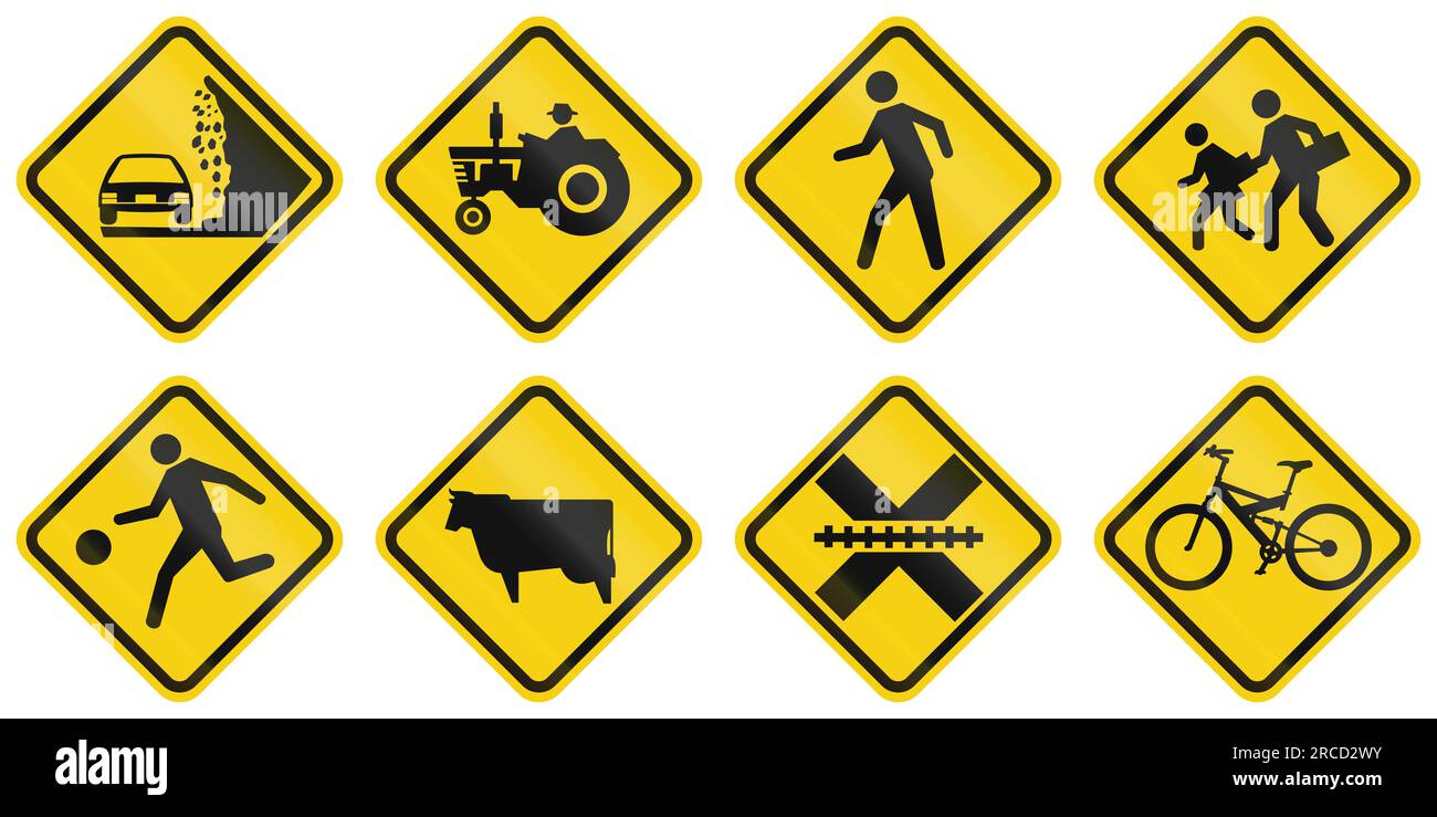 Falling rock sign black Cut Out Stock Images & Pictures - Alamy