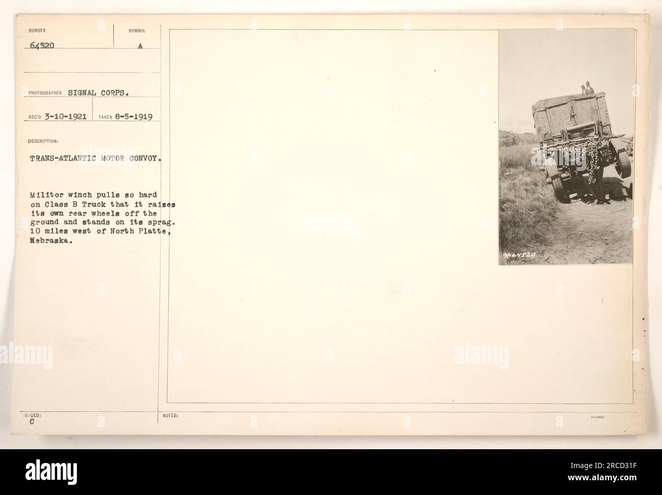 The photograph shows a trans-Atlantic motor convoy where a Militor ...