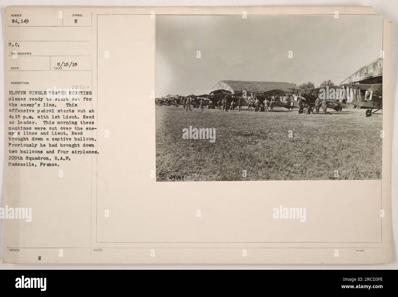 This photograph shows the 229th Squadron of the Royal Air Force in ...