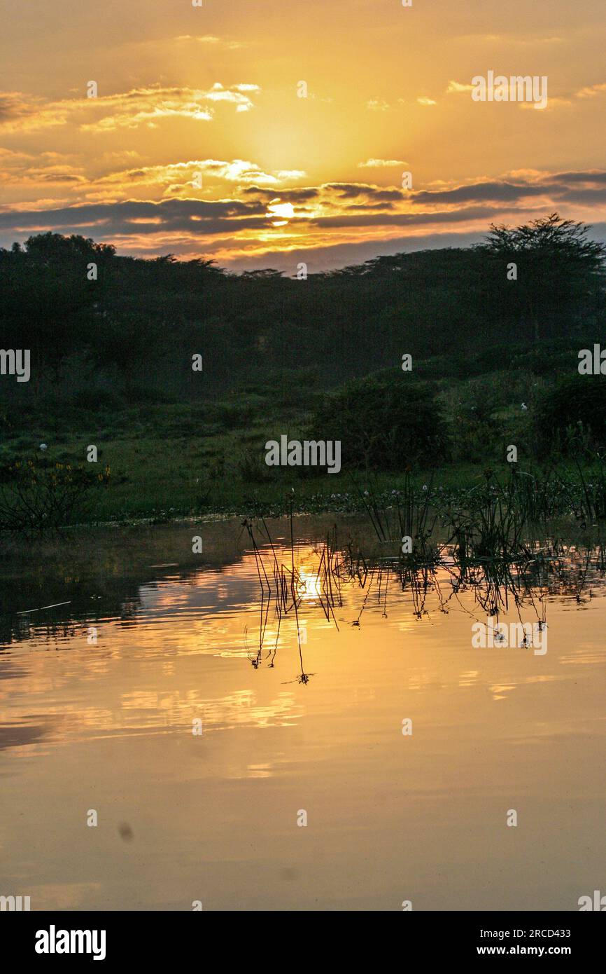 Beautiful African sunset. Photographed in Kenya in August Stock Photo ...
