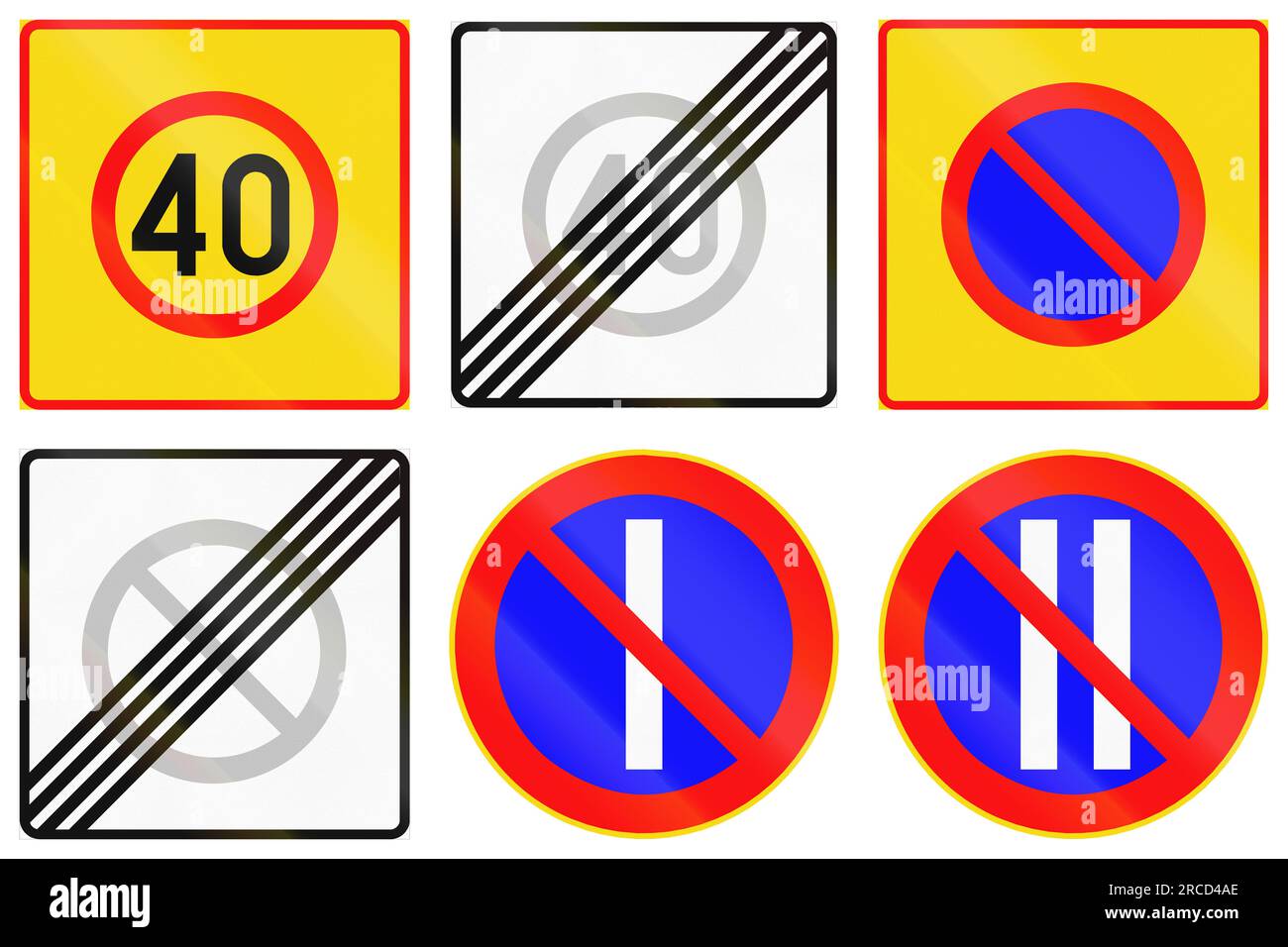 Speed Limit 40 Zone in Finland Stock Photo - Alamy