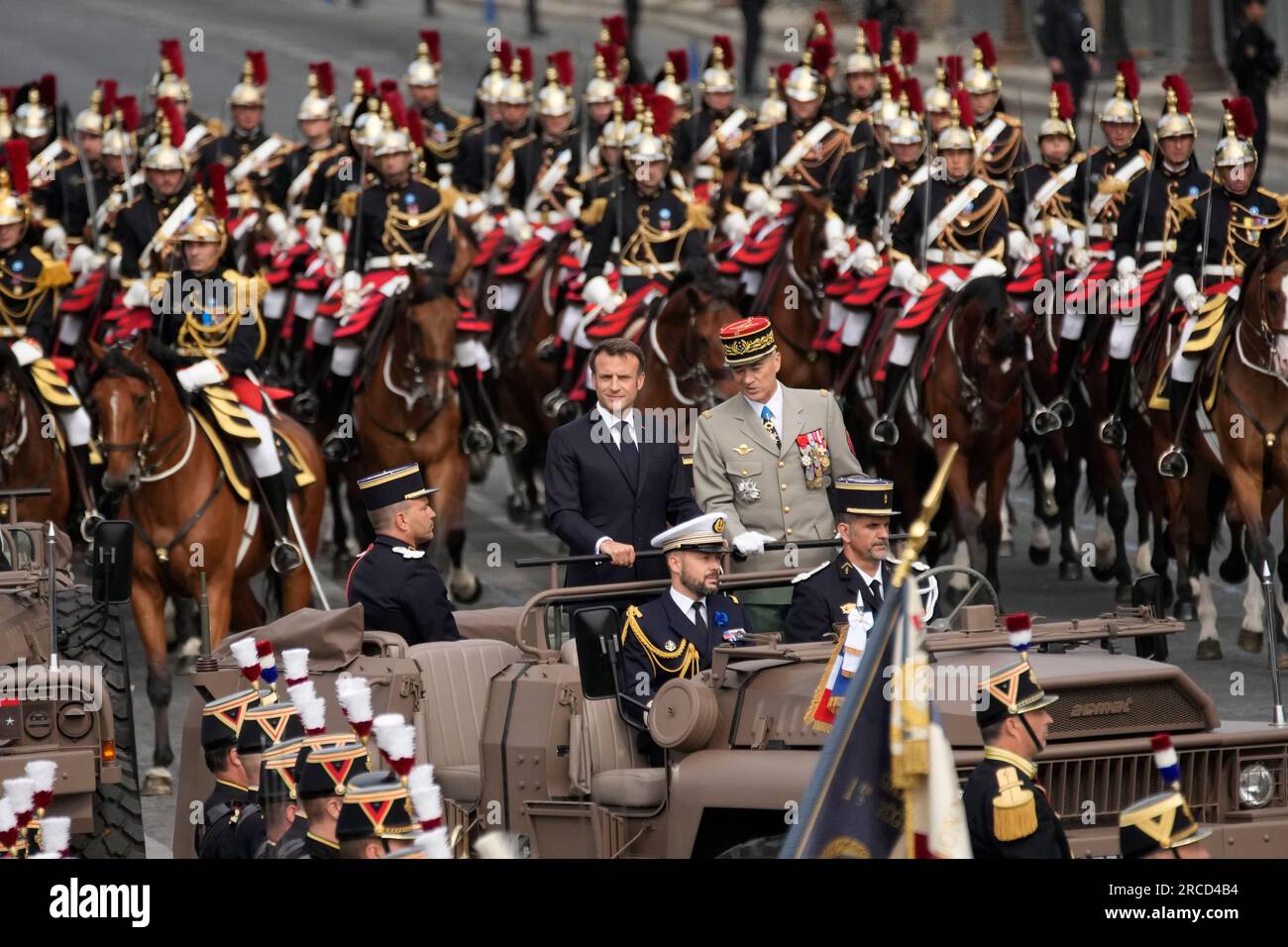 French President Emmanuel Macron attends with French Chief of the ...