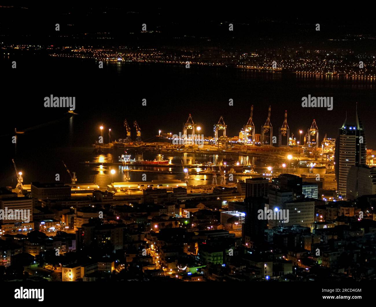 View haifa port city night hi-res stock photography and images - Alamy