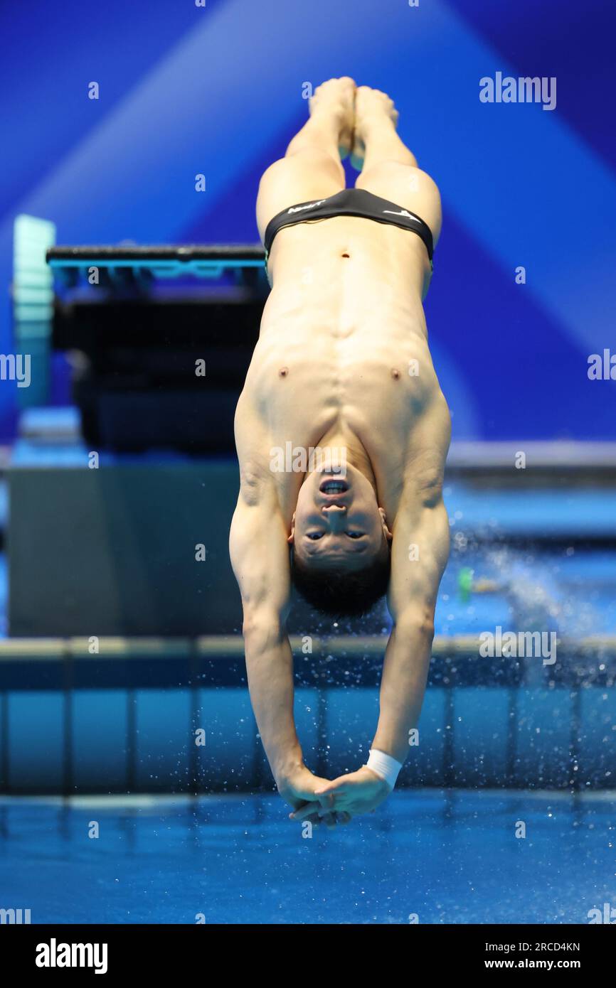 Fukuoka, Japan. 14th July, 2023. Rikuto Tamai (JPN) Diving : World Aquatics Championships ...