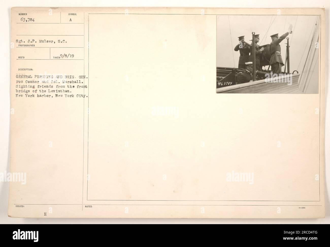 General Pershing and Brig. Gen. Fox Connor, along with Col. Marshall ...