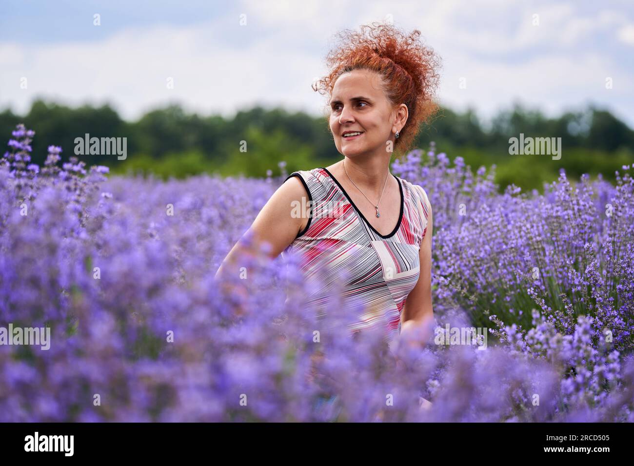 Mature woman lavender oil hi-res stock photography and images - Alamy