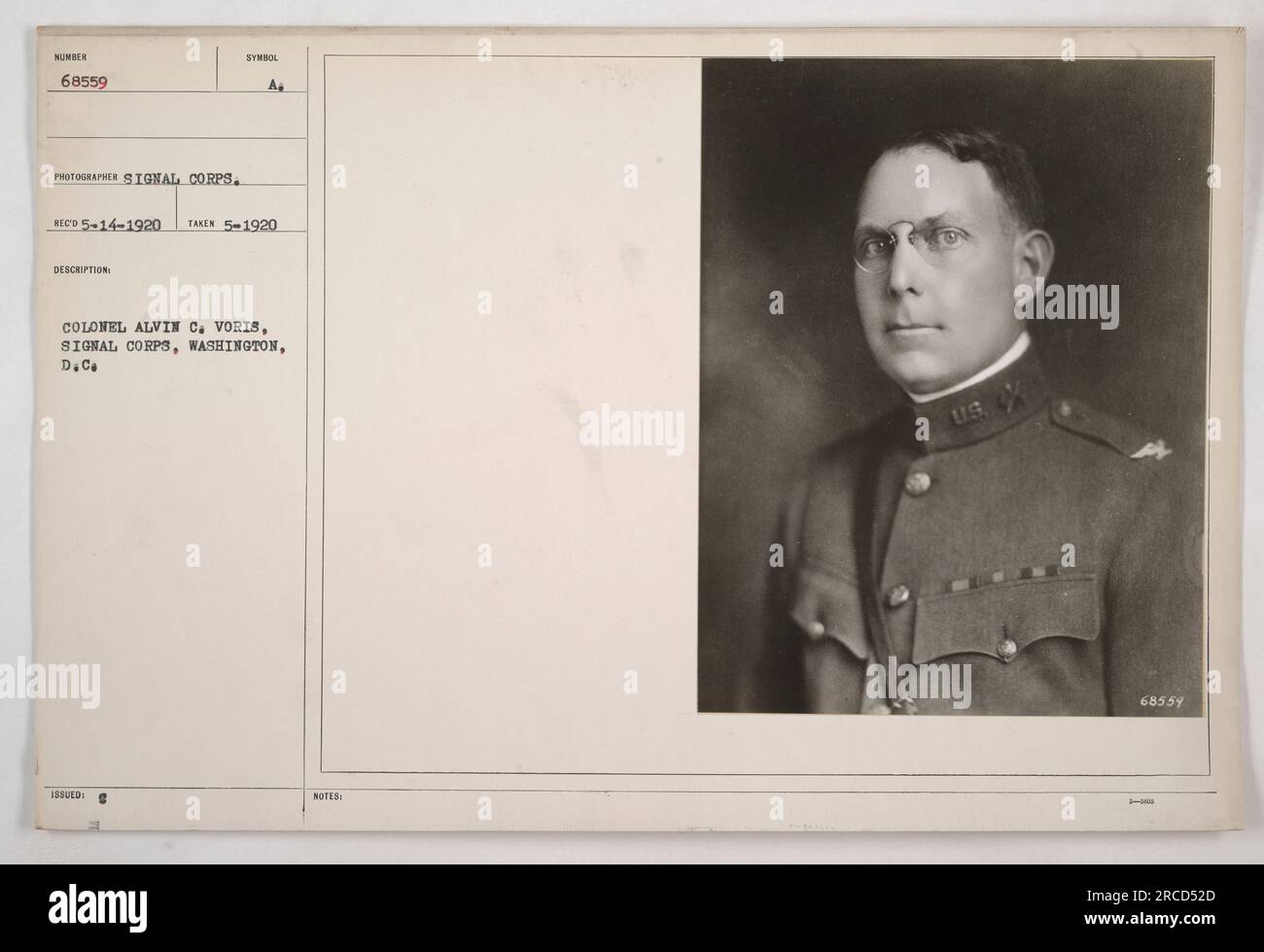 Colonel Alvin C. Voris of the Signal Corps, Washington, D.C. is ...