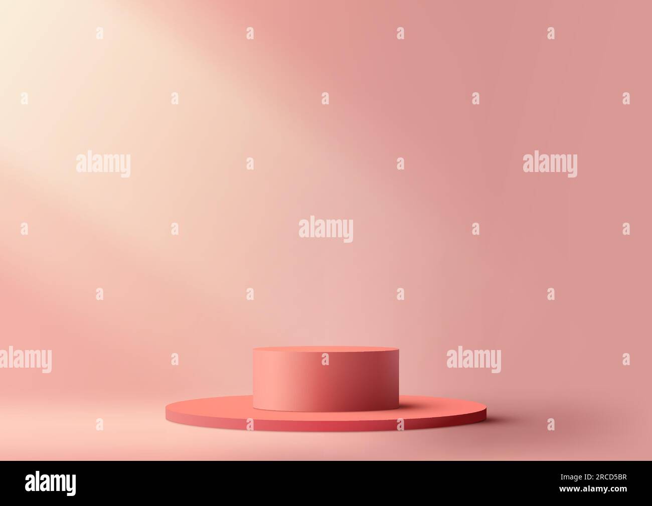 3D realistic illustration where red color podium steps take center ...