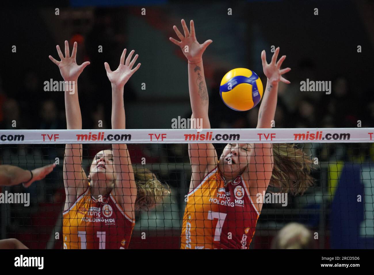 ISTANBUL, TURKIYE - MARCH 11, 2023: Gamze Kilic and Fatma Beyaz in ...