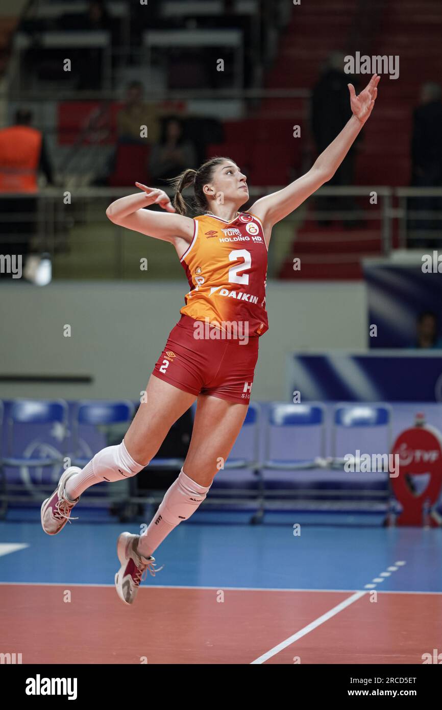 ISTANBUL, TURKIYE - MARCH 11, 2023: Ilkin Aydin warming up during ...
