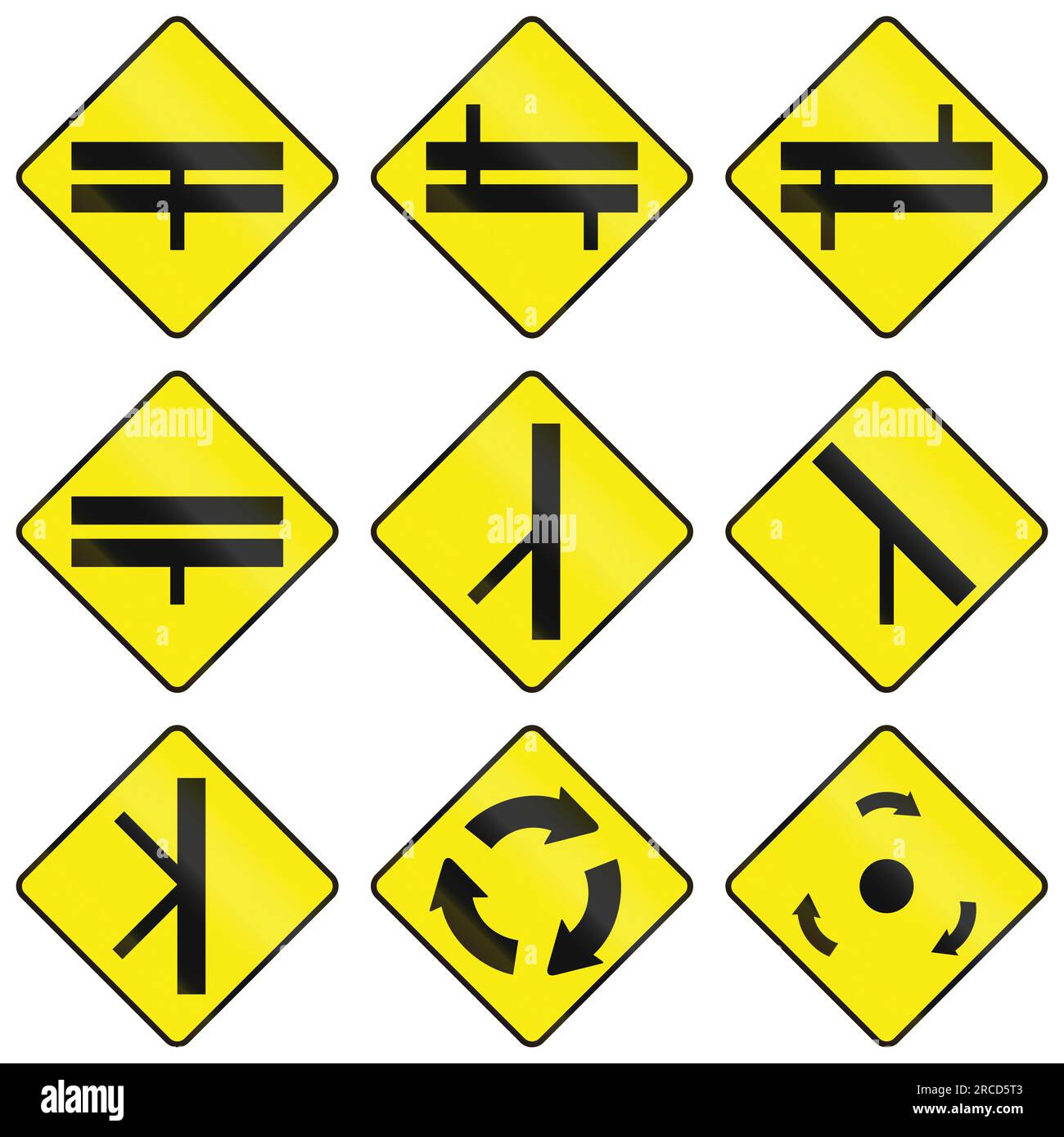 Divided Highway Intersection Ahead In Ireland Stock Photo - Alamy