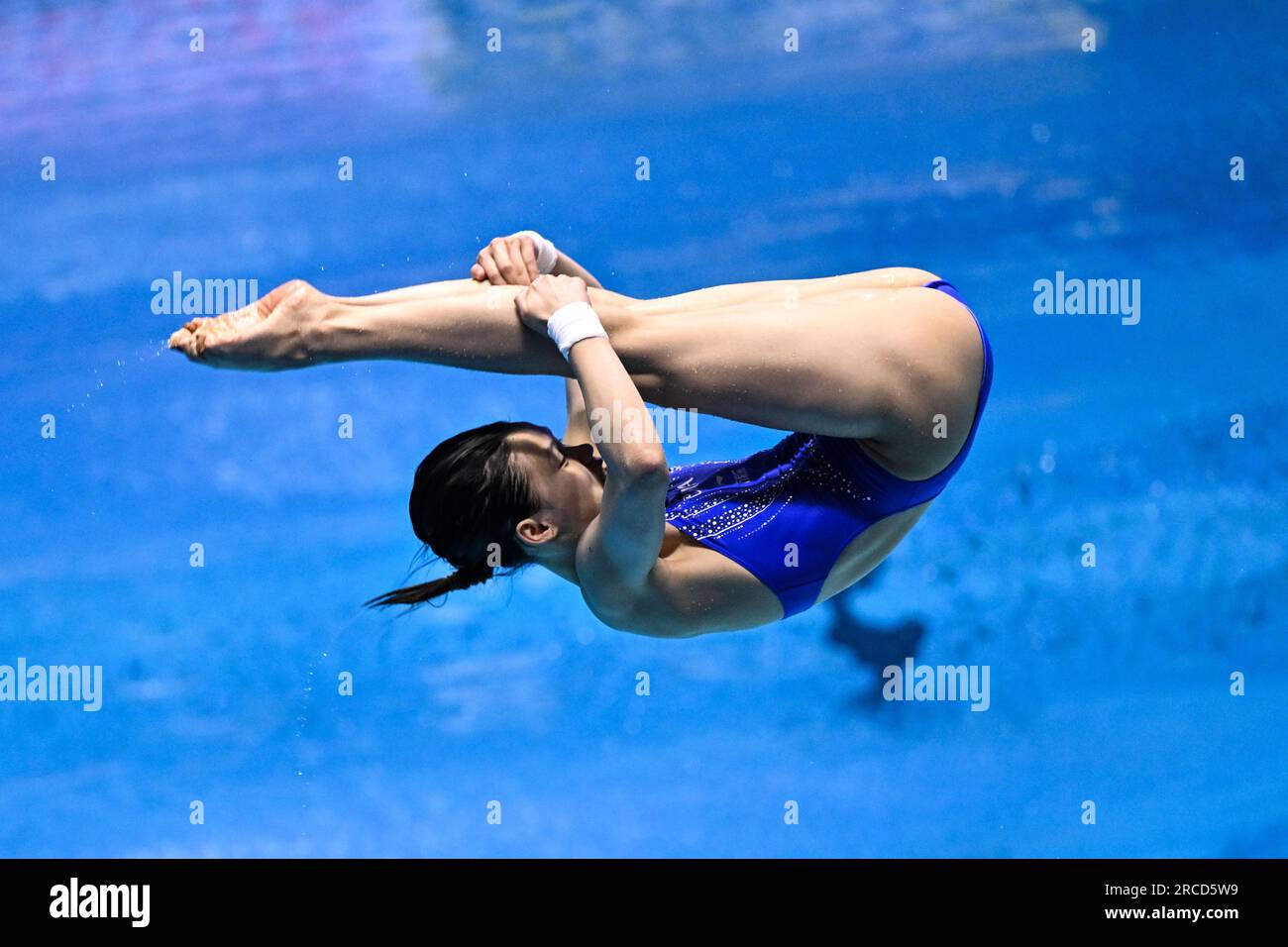 Fukuoka, Japan. 14th July, 2023. Lin Shan of China competes during the ...