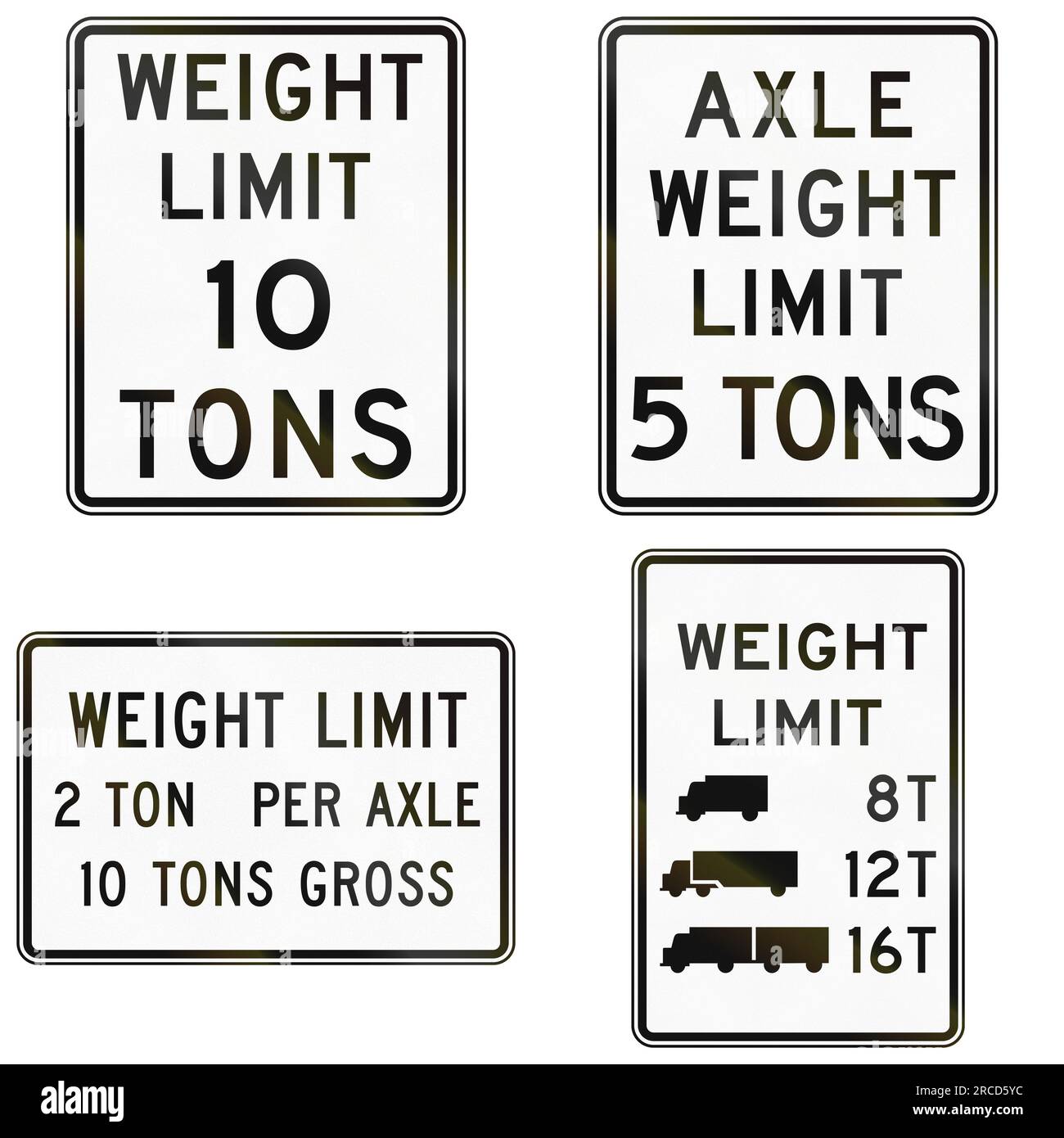 Collection of weight limit signs used in the USA Stock Photo - Alamy