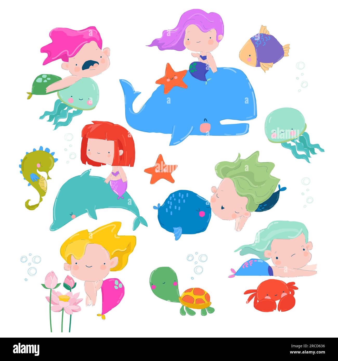 Ocean habitat and jellyfish Cut Out Stock Images & Pictures - Alamy