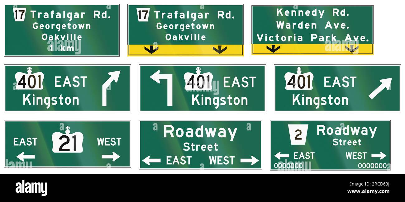 Guide road sign in Ontario - Canada Stock Photo - Alamy