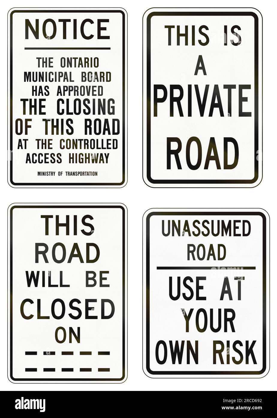 Road closed notice Cut Out Stock Images & Pictures - Alamy