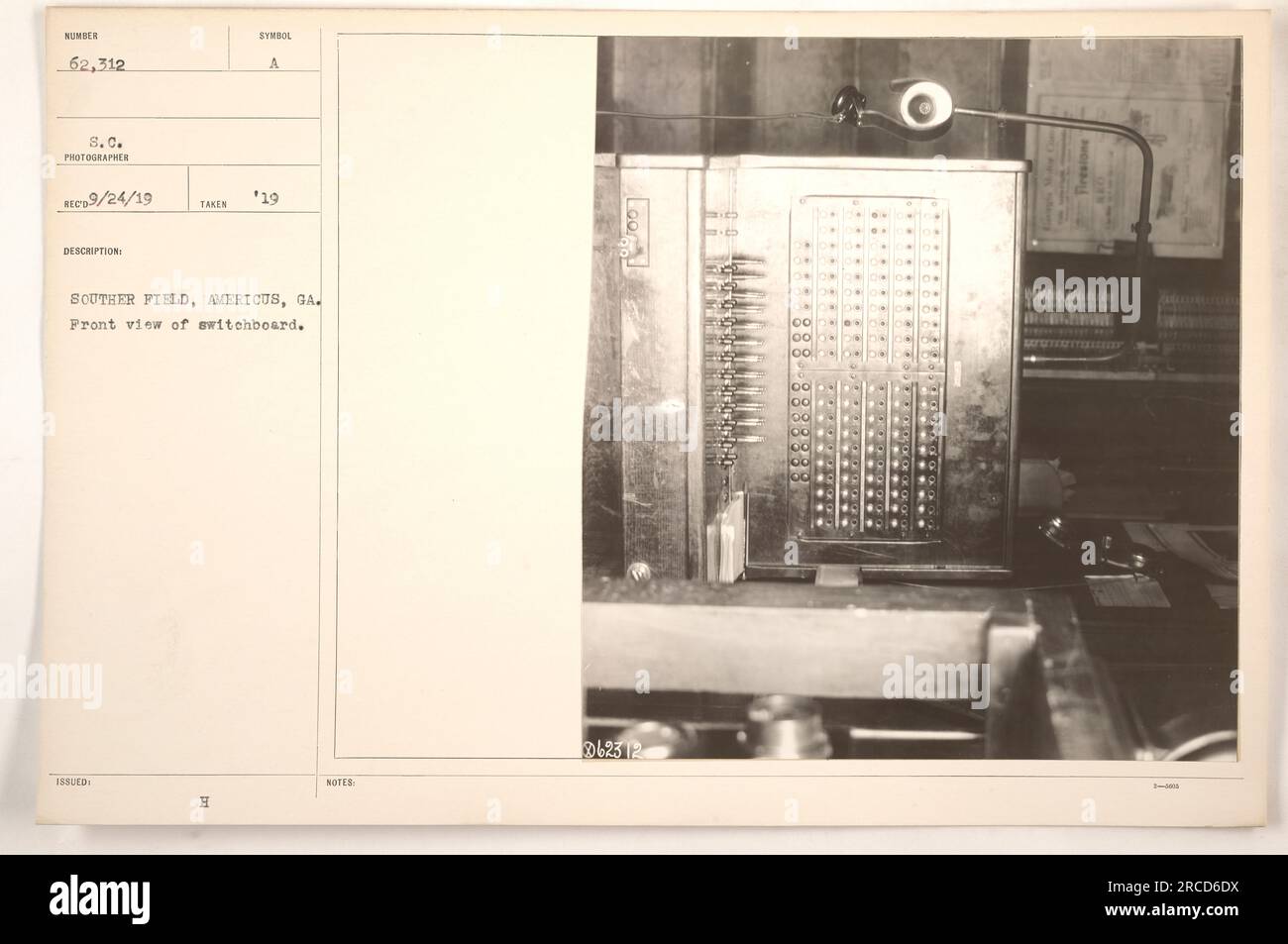 Front view of switchboard at Southern Field in Americus, Georgia. The ...