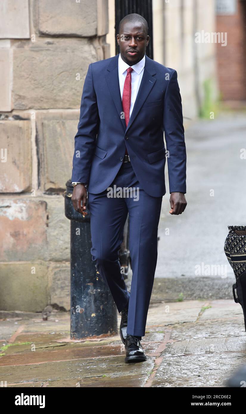 Manchester City footballer Benjamin Mendy arrives at Chester Crown Court, where he is accused of ...