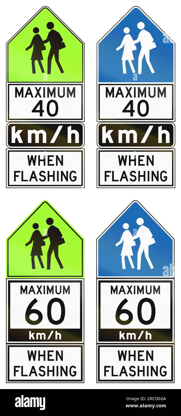 Maximum 40 Kmh When Flashing in Canada Stock Photo - Alamy