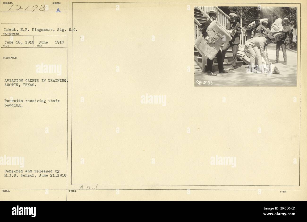 Lieutenant H.P. Kingsmore of the Signal Reserve Corps is pictured in ...