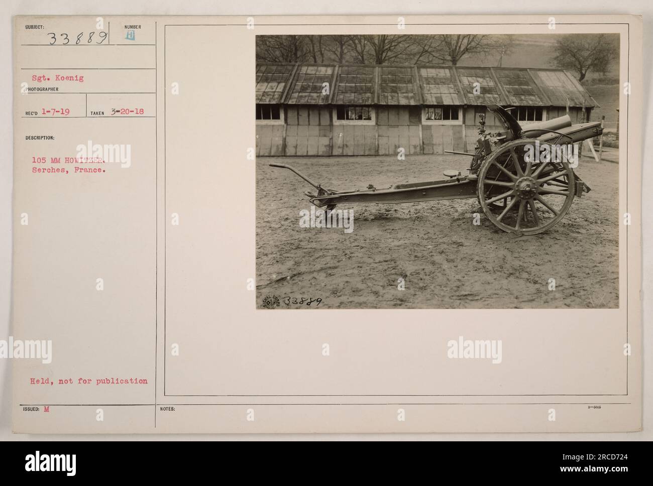 Sgt. Koenig operates a 105mm howitzer in Serches, France during World ...