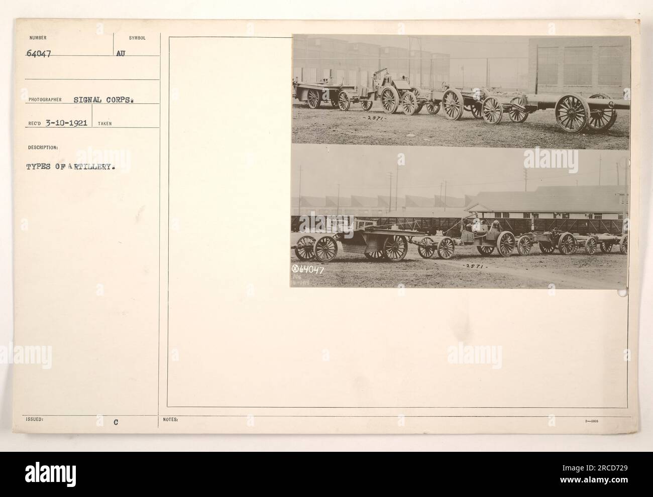 The image shows various types of artillery used during World War One ...
