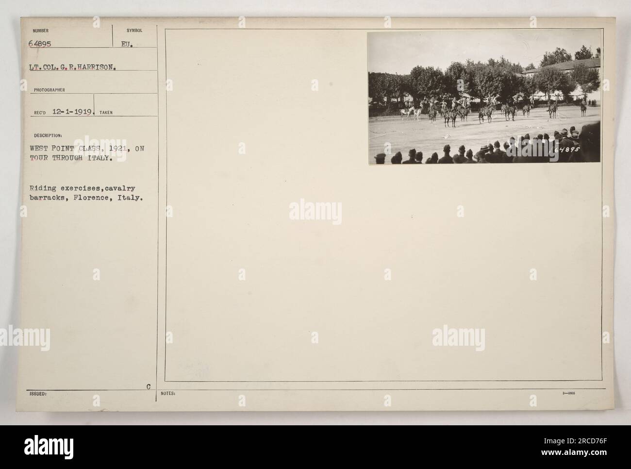 West Point Class of 1921 visiting Italy during their tour. The image ...