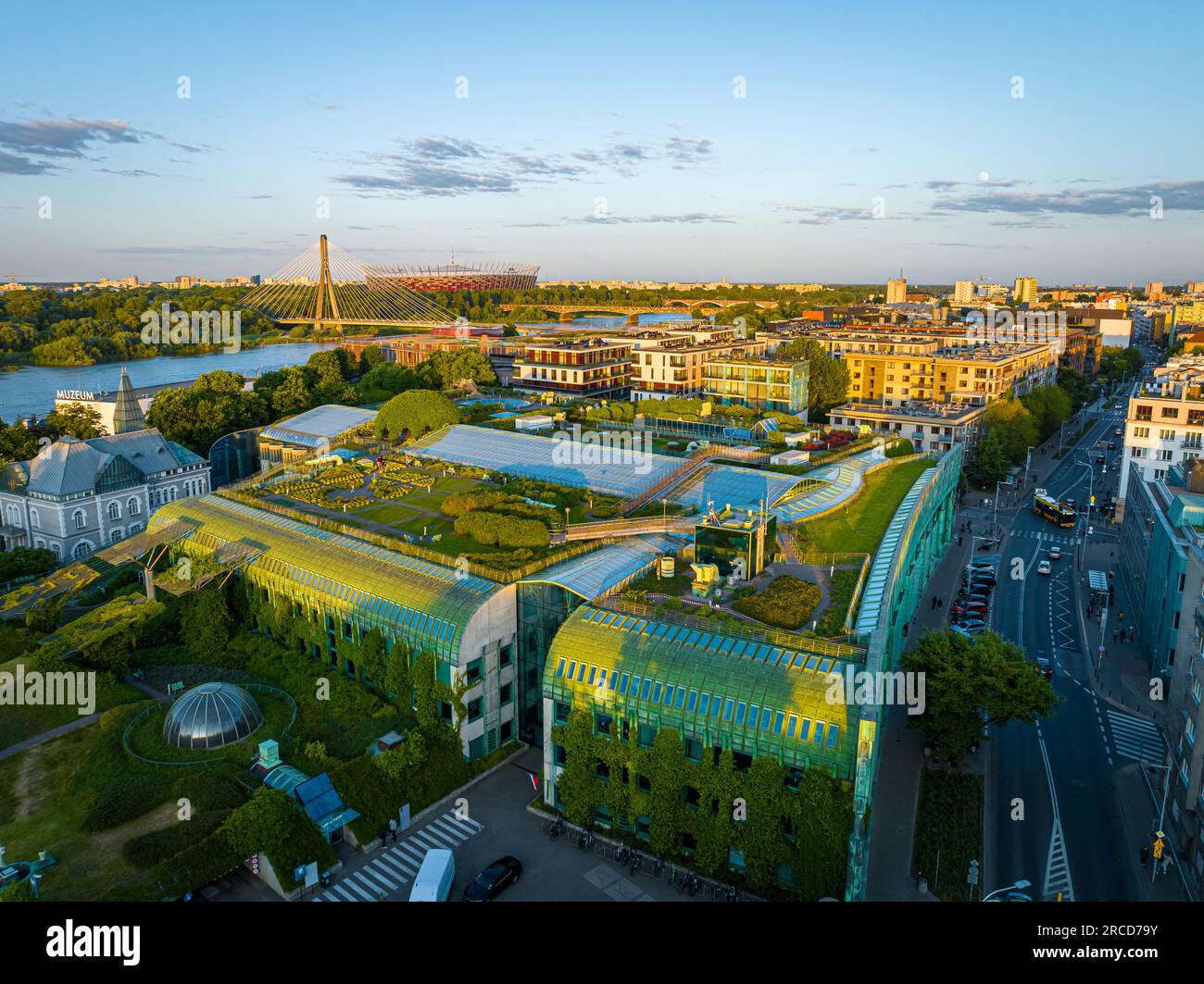 Aerial view of Warsaw library in summer, Poland, Europe Stock Photo - Alamy