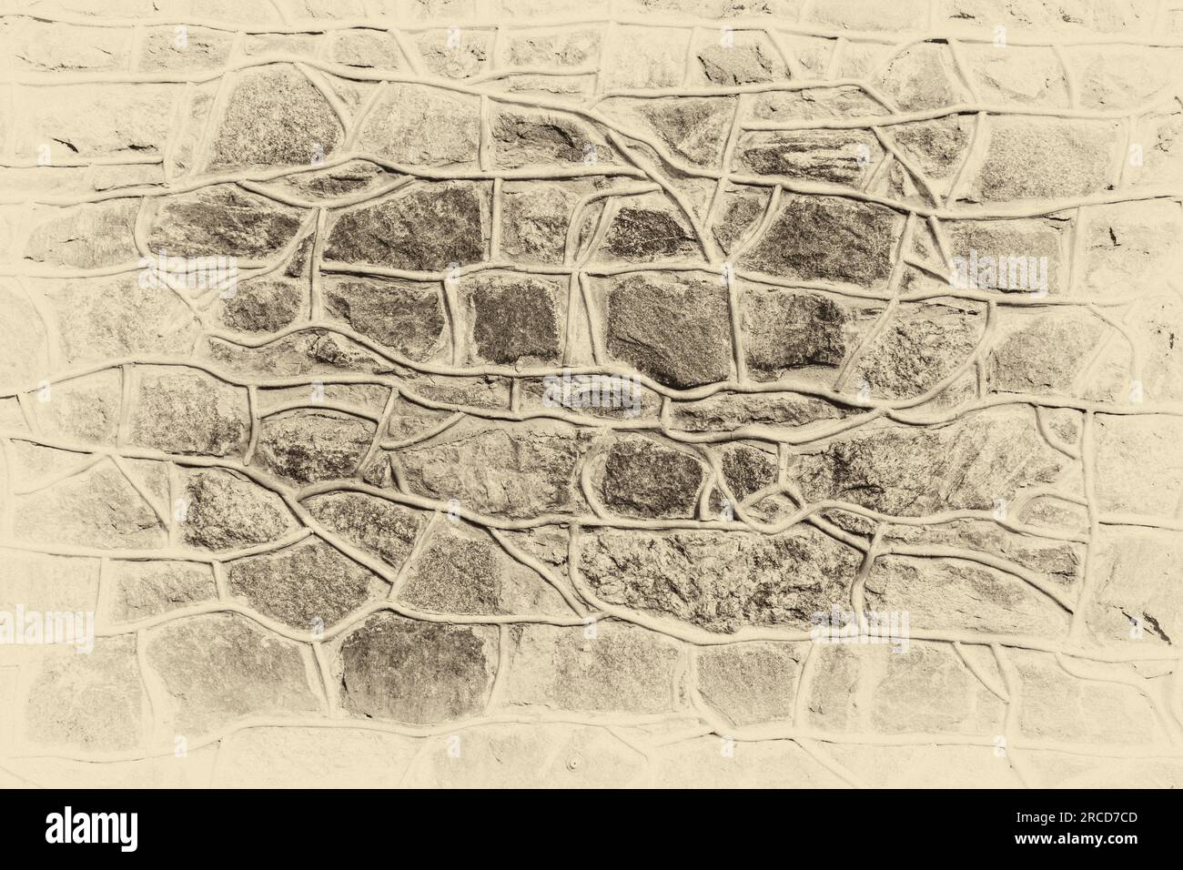 Ancient stonewall in faded sepia Stock Photo - Alamy