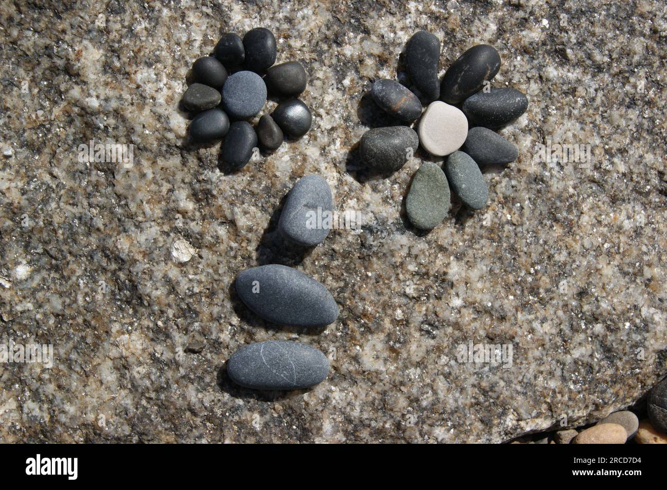 A stone garden. An abstract face made of different stones Stock Photo ...