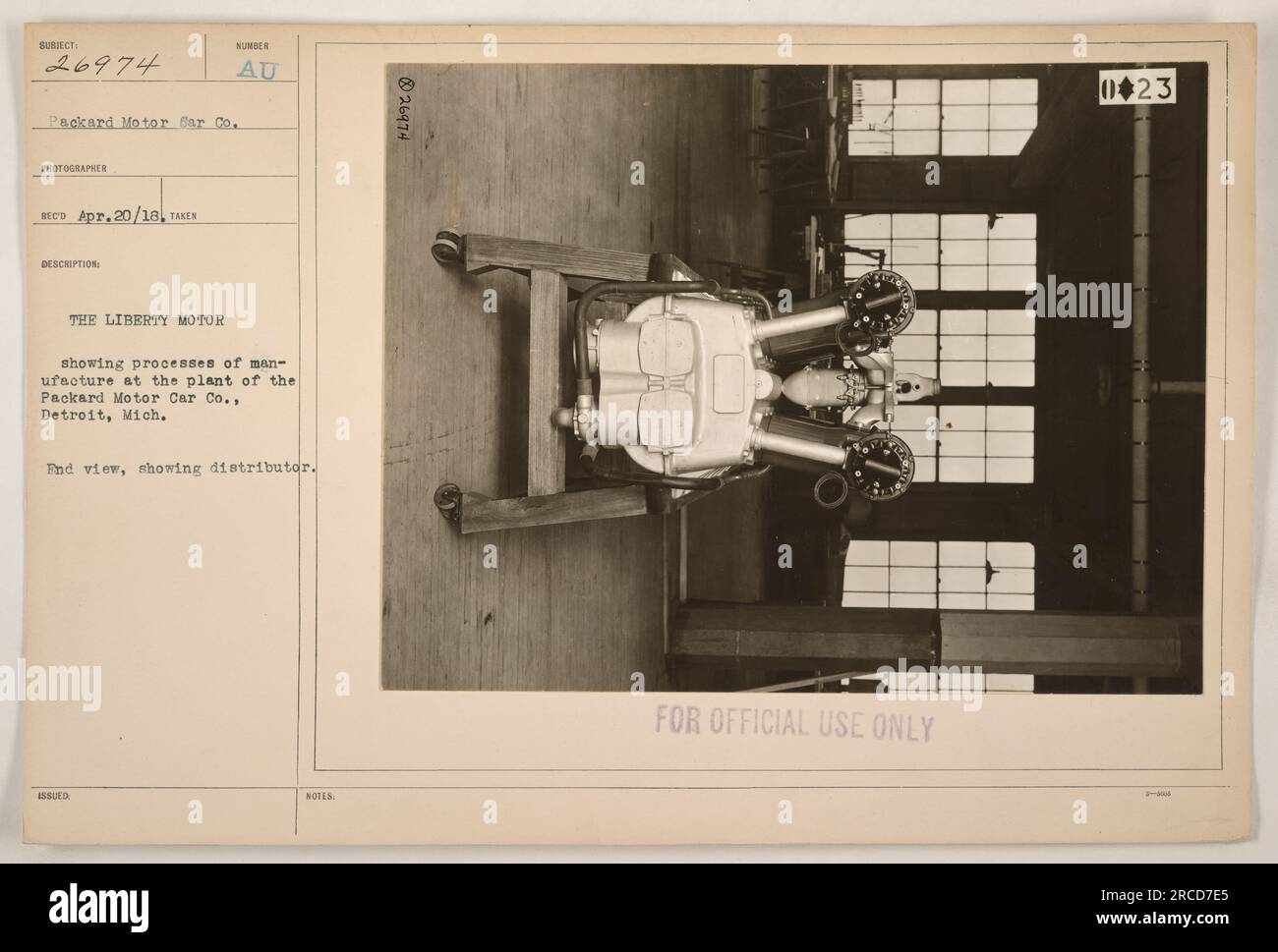 End view of the distributor in the manufacturing process of the Liberty ...