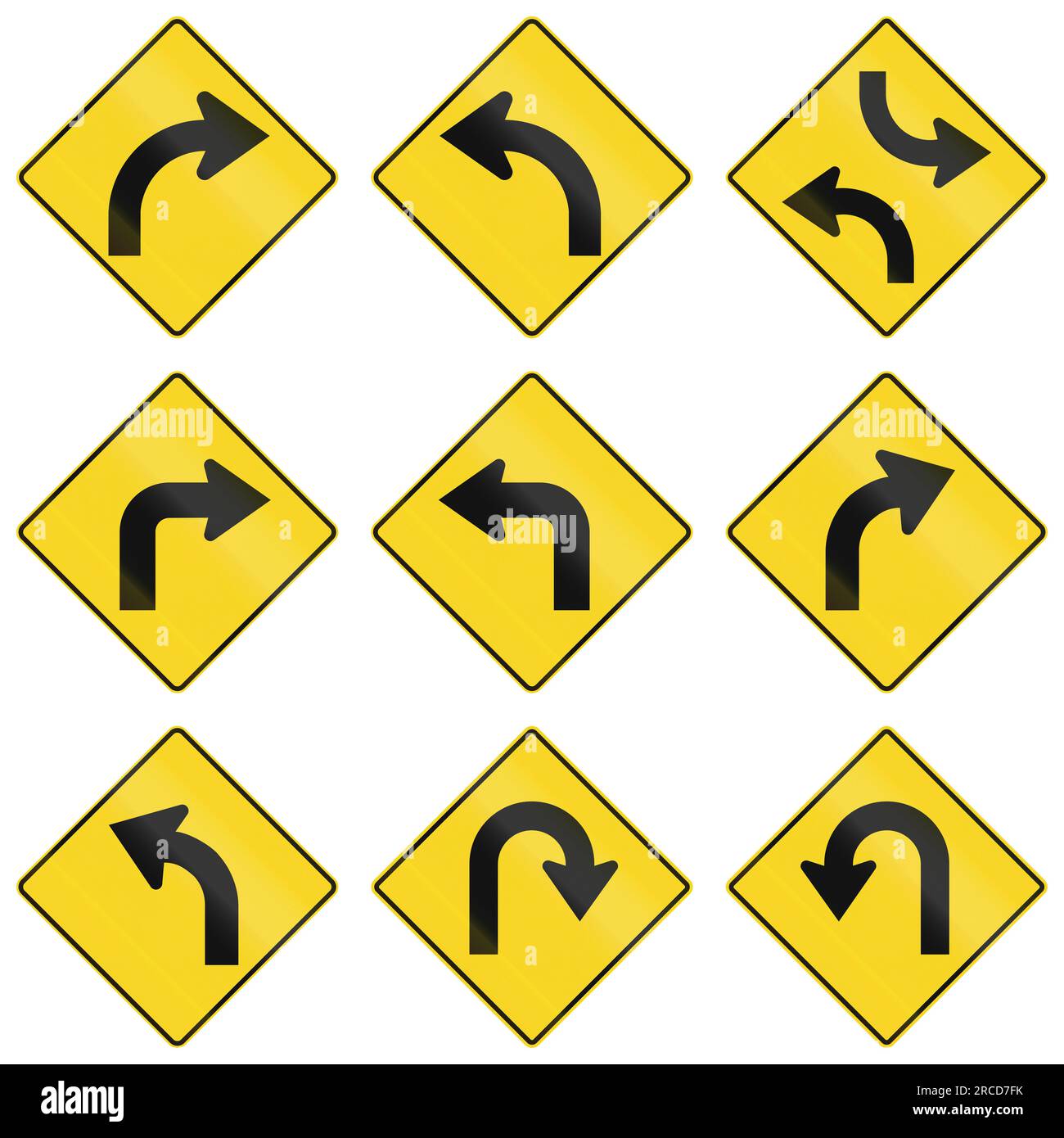 Right Curve Ahead In Canada Stock Photo - Alamy