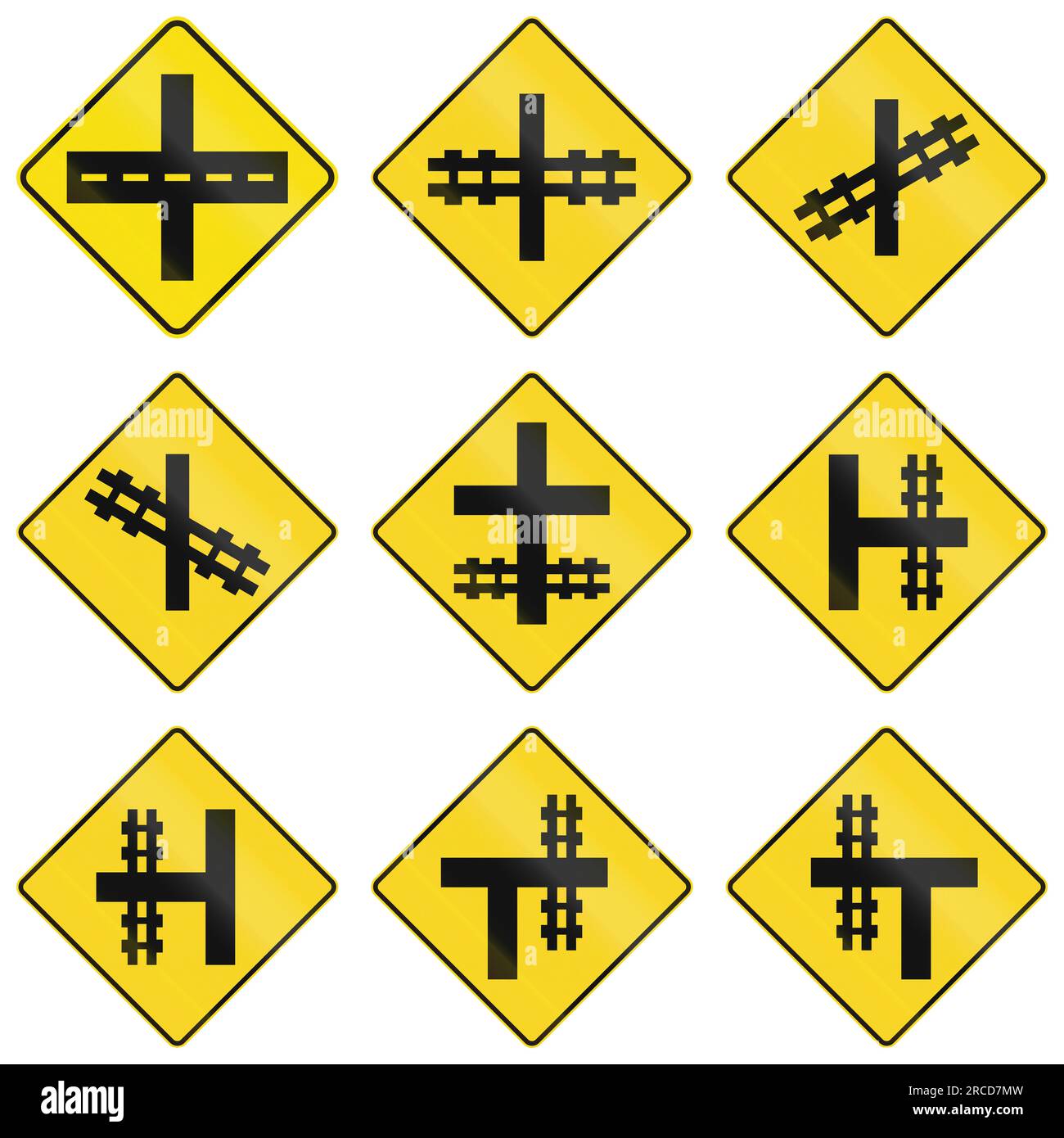 Crossing With Primary Road Ahead in Canada Stock Photo - Alamy