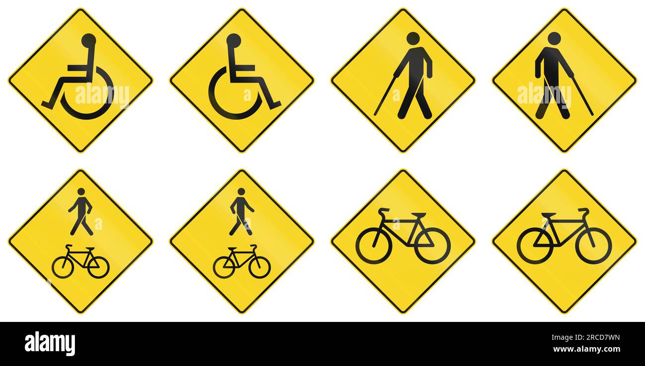 Sign warning walk in Cut Out Stock Images & Pictures - Alamy