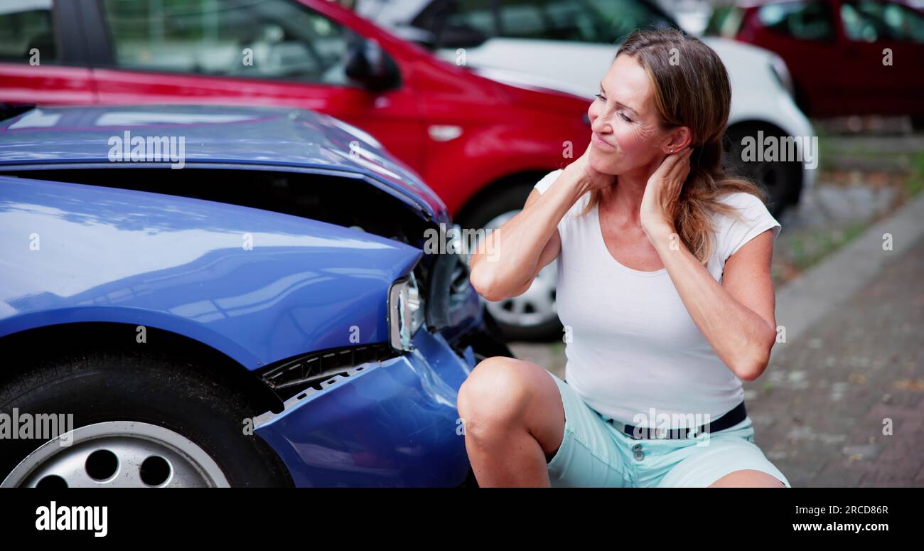 Car Injury Whiplash. Pain After Auto Accident Stock Photo - Alamy